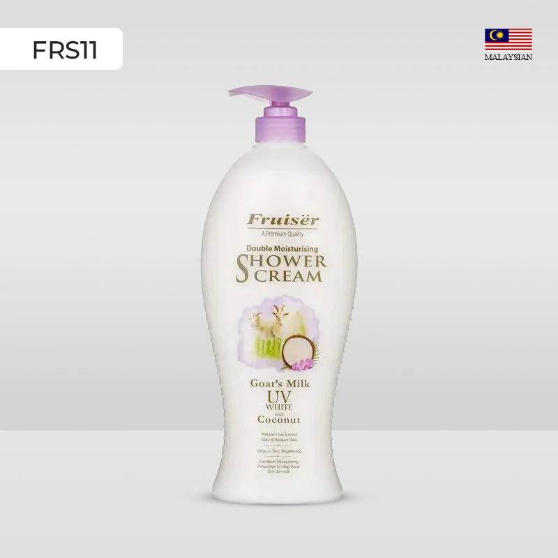 Fruiser Goat's Milk UV White & Coconut Shower Cream - 1000ml