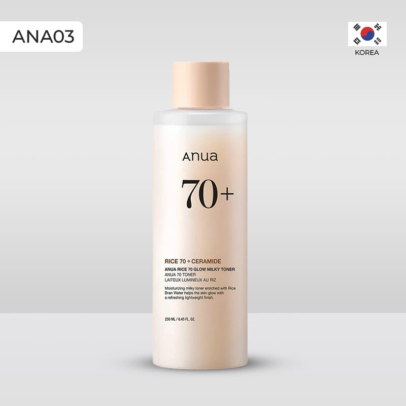Anua Rice 70+ Ceramide Glow Milky Toner 250ml | Hydrate & Brighten